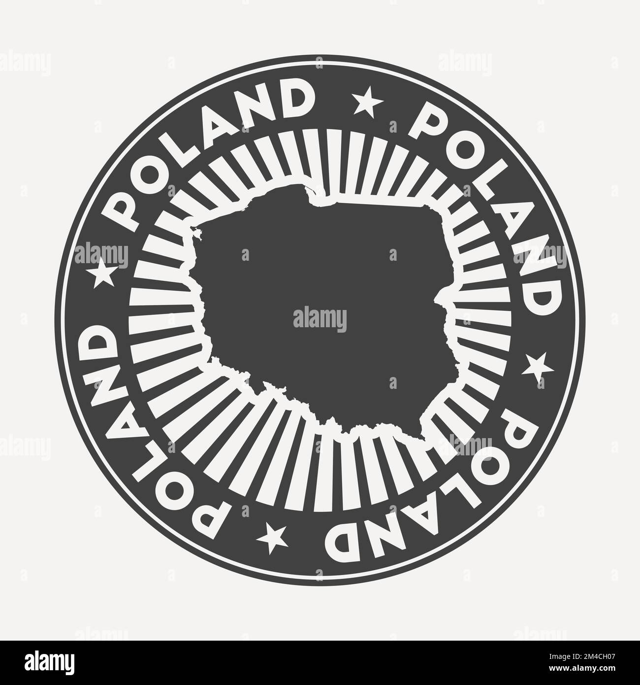 Poland round logo. Vintage travel badge with the circular name and map ...