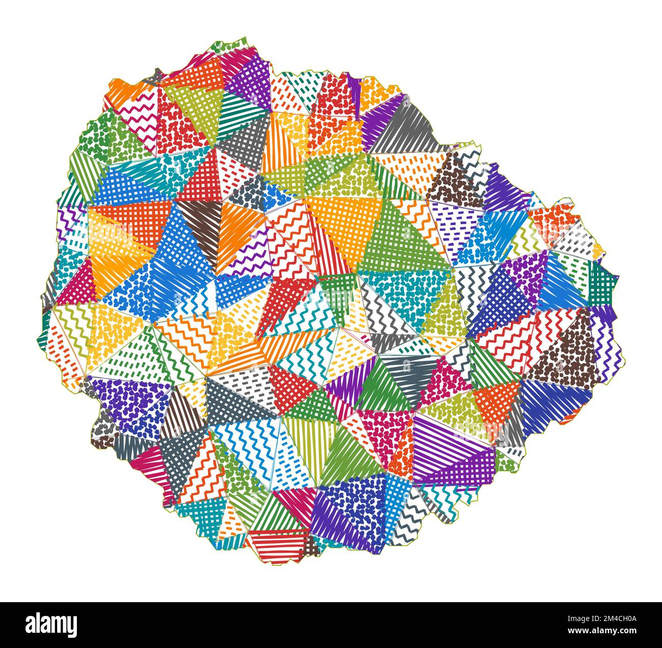 Kid style map of La Gomera. Hand drawn polygons in the shape of La Gomera. Vector illustration ...