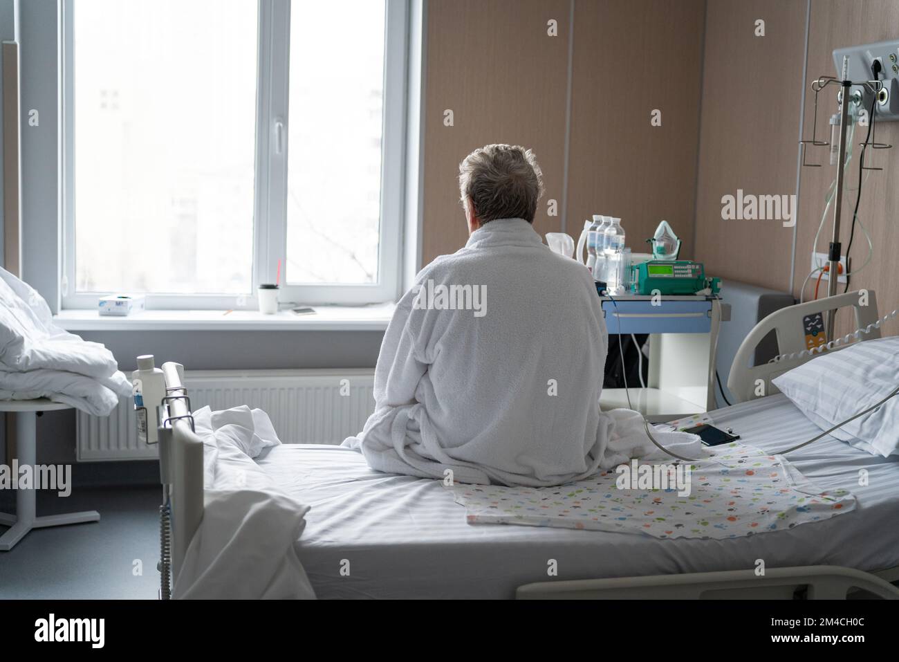 Men i hospital room after hard heart surgery Stock Photo - Alamy