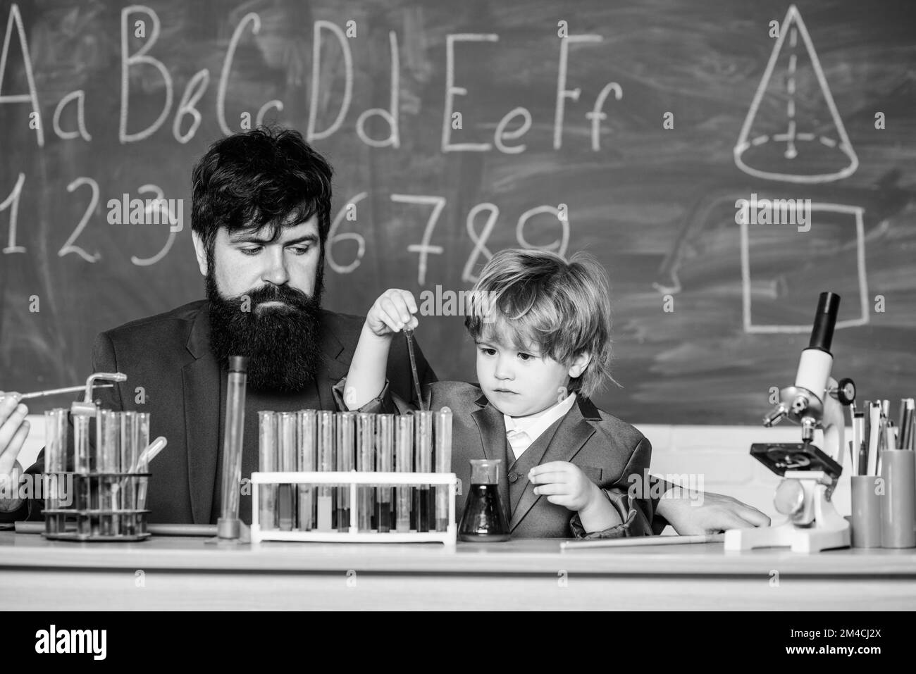 laboratory research and development. Chemistry beaker experiment ...