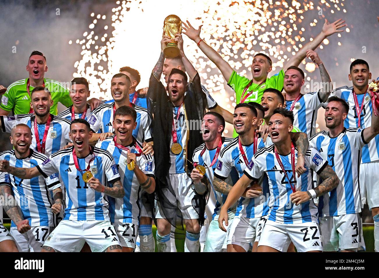 Award ceremony, Lionel MESSI (ARG) with cup, cup, trophy, team photo ...