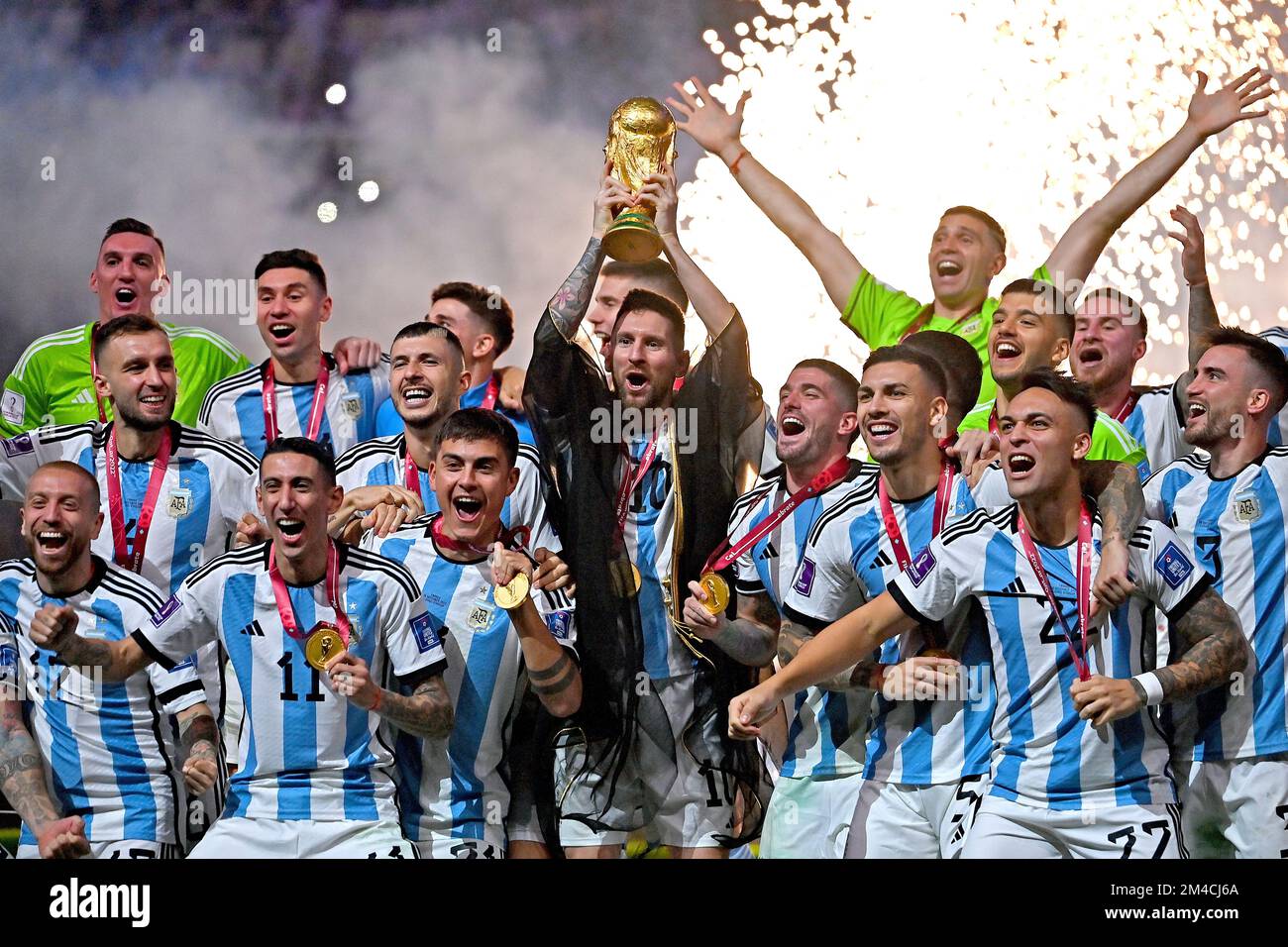 Award ceremony, Lionel MESSI (ARG) with cup, cup, trophy, team photo ...