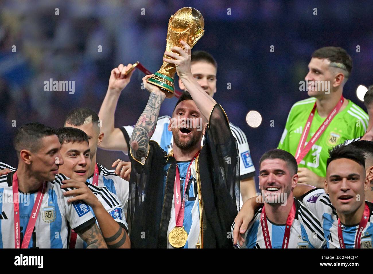 Award ceremony, Lionel MESSI (ARG) with cup, cup, trophy, team photo ...