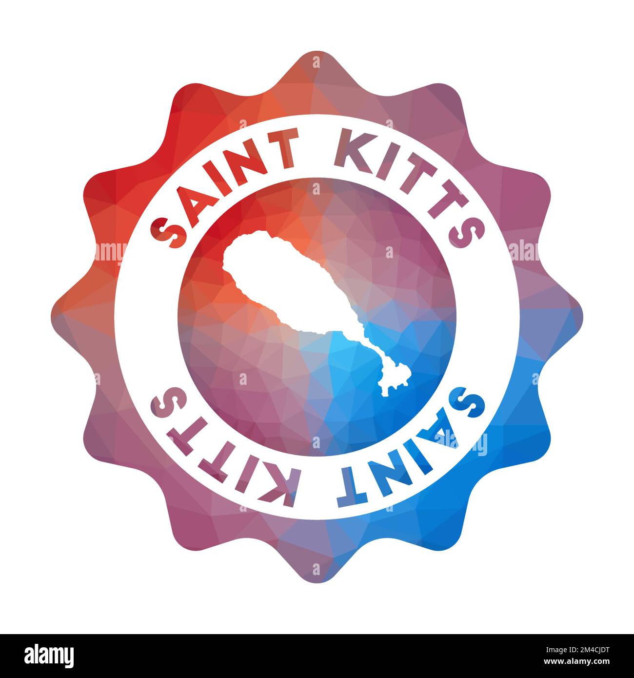 Saint Kitts low poly logo. Colorful gradient travel logo of the island ...