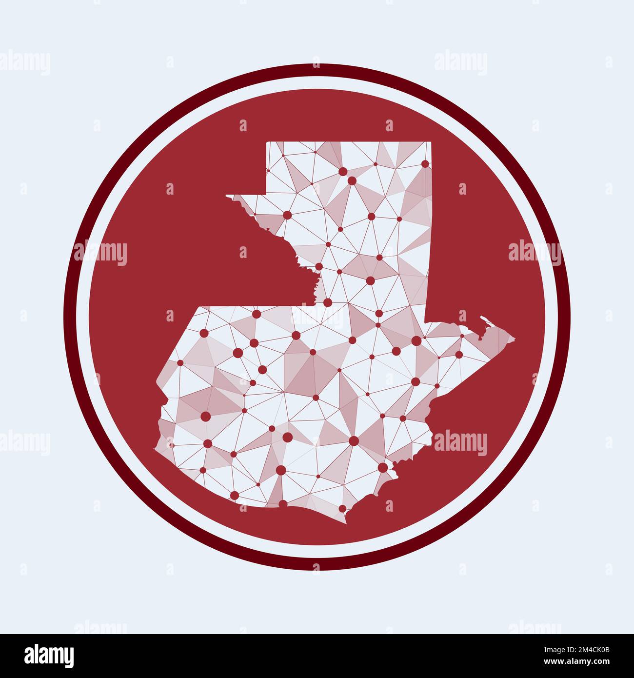 Guatemala icon. Trendy tech logo of the country. Geometric mesh round ...