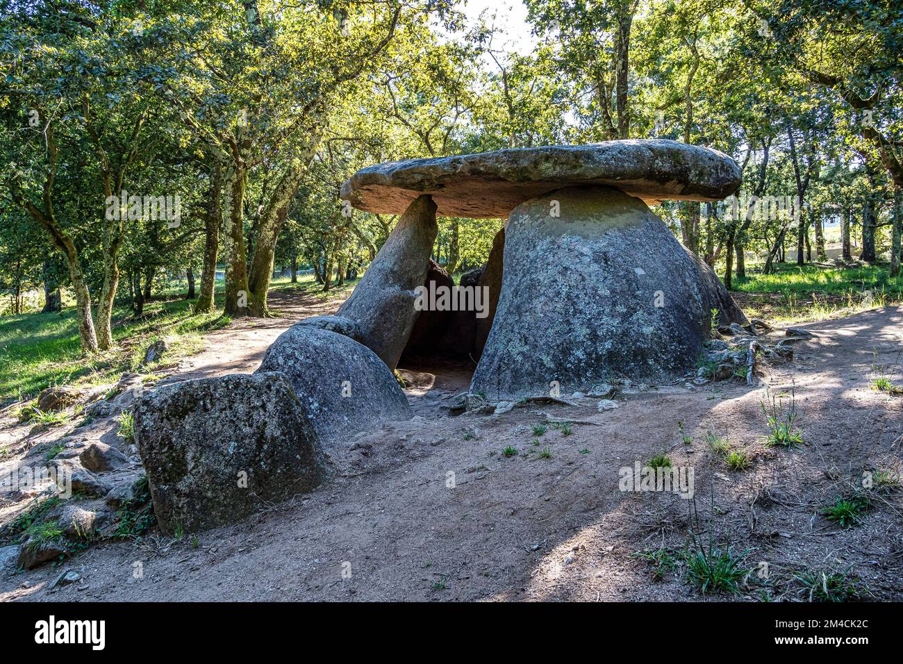Prehistoric megalithic Dolmen de Axeitos at Riveira, Rias Baixas ...