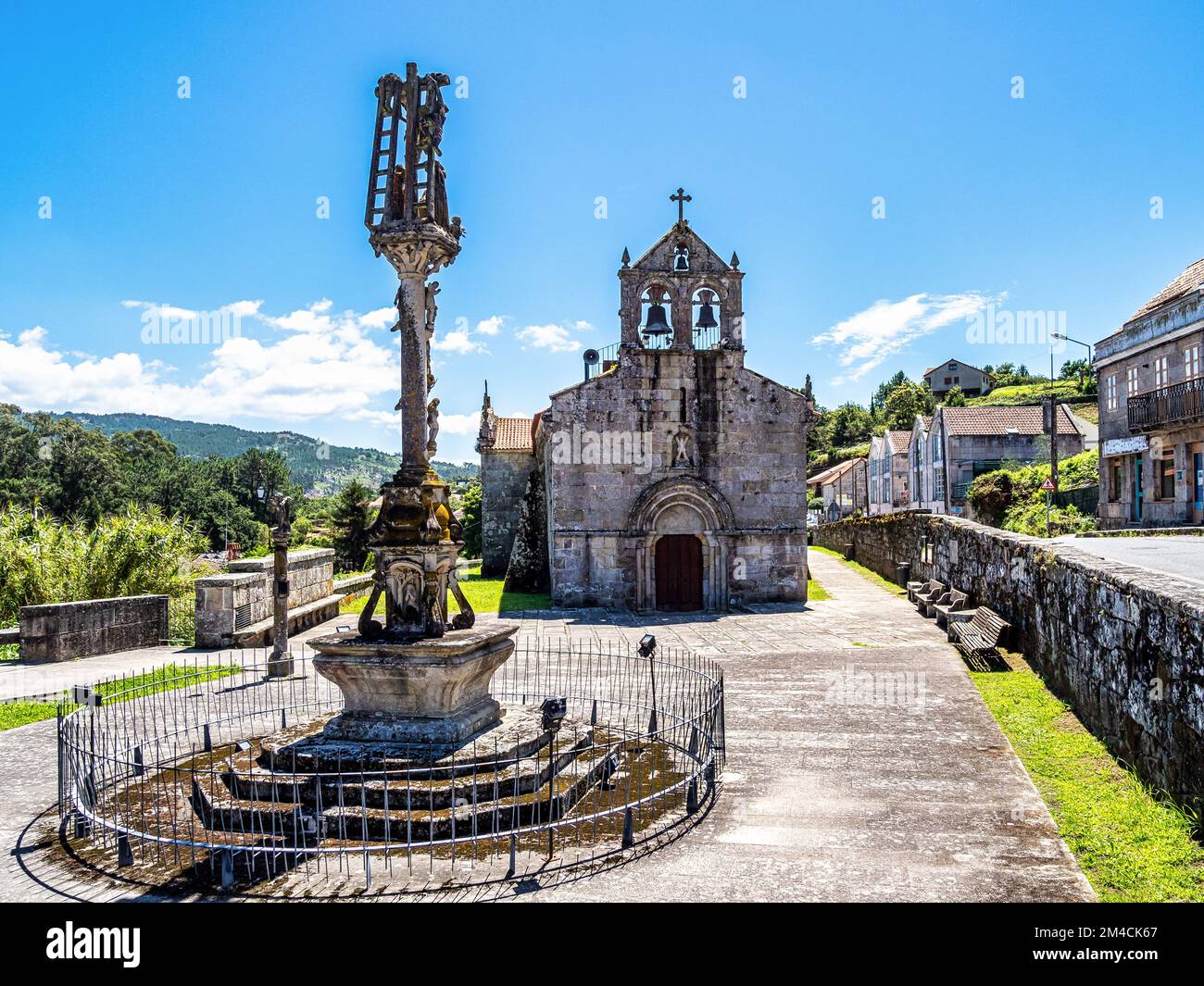 Calvary of Hio, a village in the province of Pontevedra, Galicia, Spain in Europe Stock Photo ...