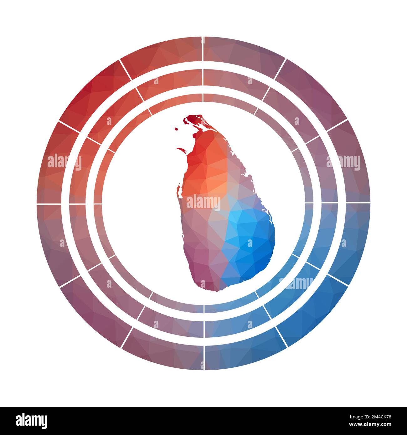 Sri Lanka badge. Bright gradient logo of country in low poly style ...