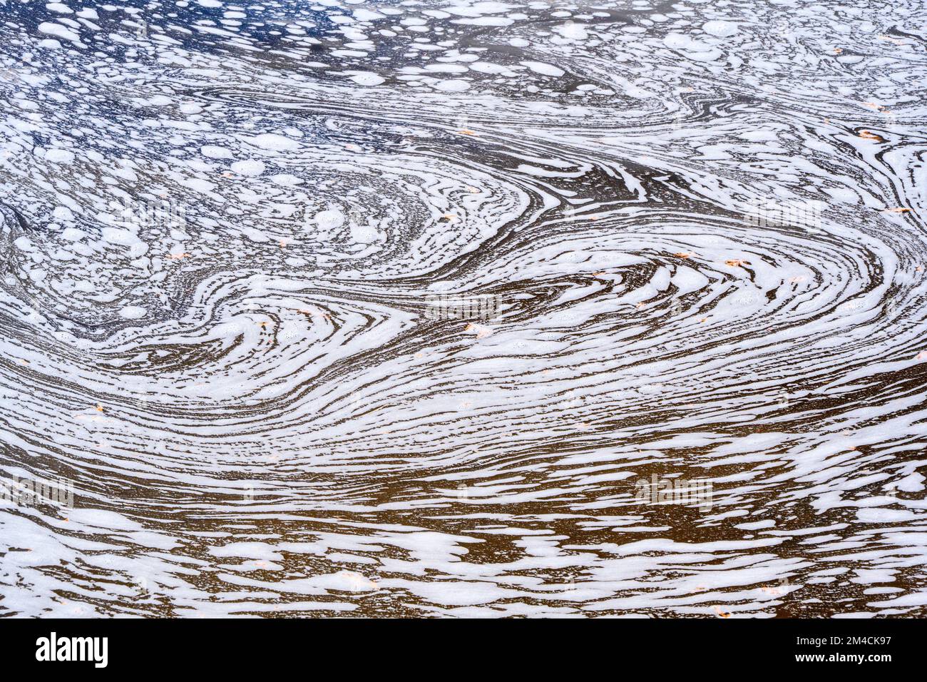 Foam patterns on the Chippewa River, Batchawana Bay, Ontario, Canada ...