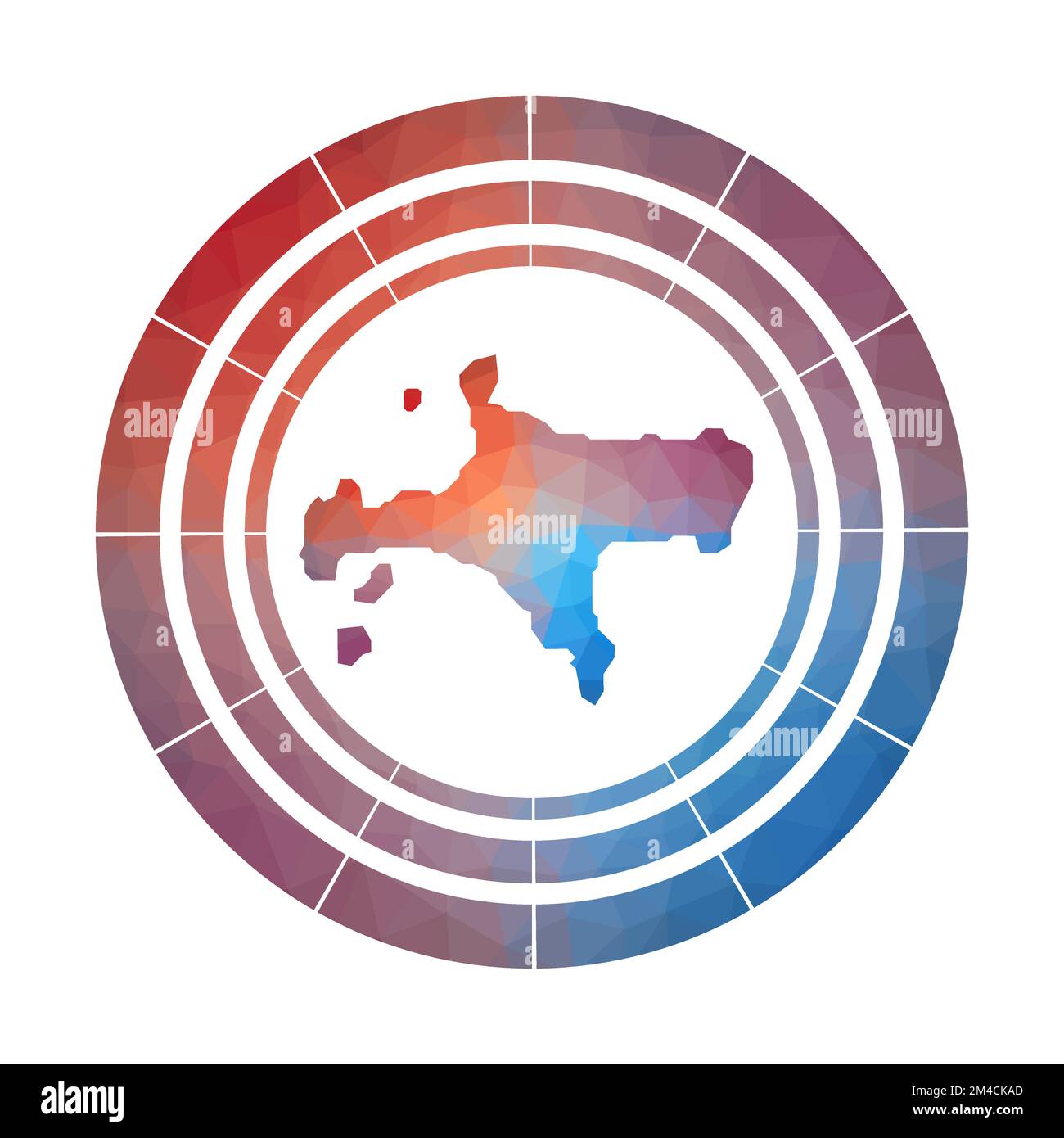 Ko Mak badge. Bright gradient logo of island in low poly style ...