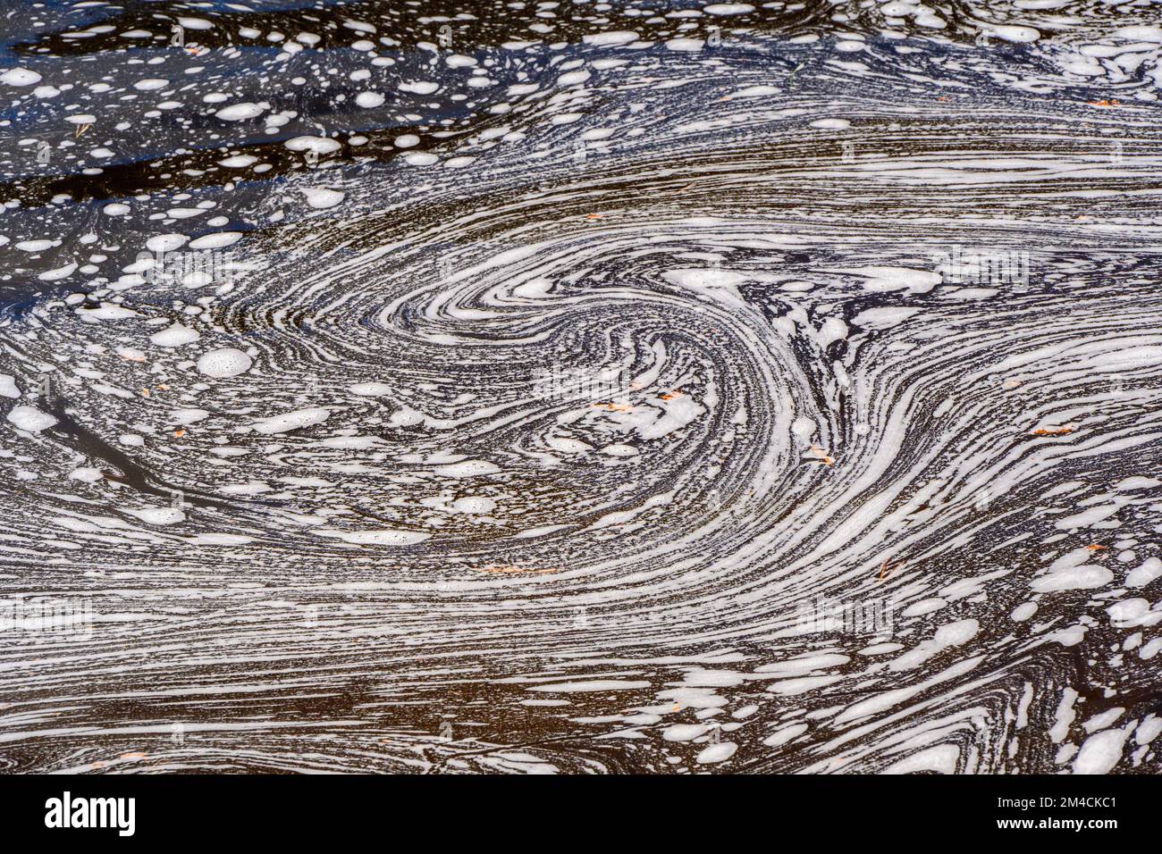 Foam patterns on the Chippewa River, Batchawana Bay, Ontario, Canada ...
