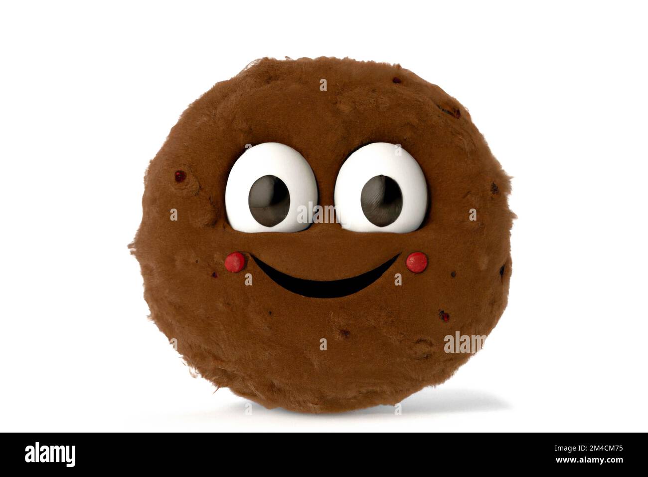 Funny soft furry cookie smiling - 3D Illustration isolated on white ...