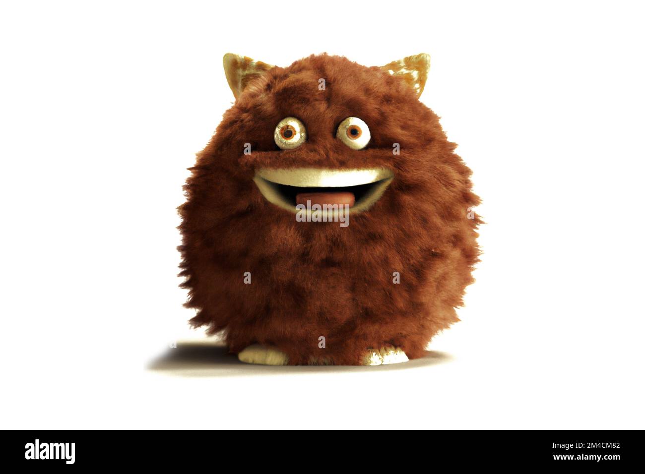 Funny soft furry monster - 3D Illustration isolated on white background ...