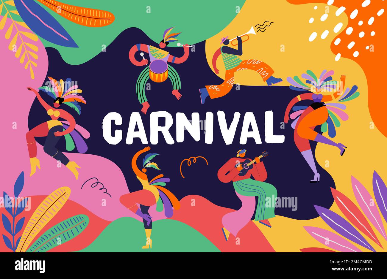 Happy Carnival, Brazil, South America Carnival with samba dancers and ...