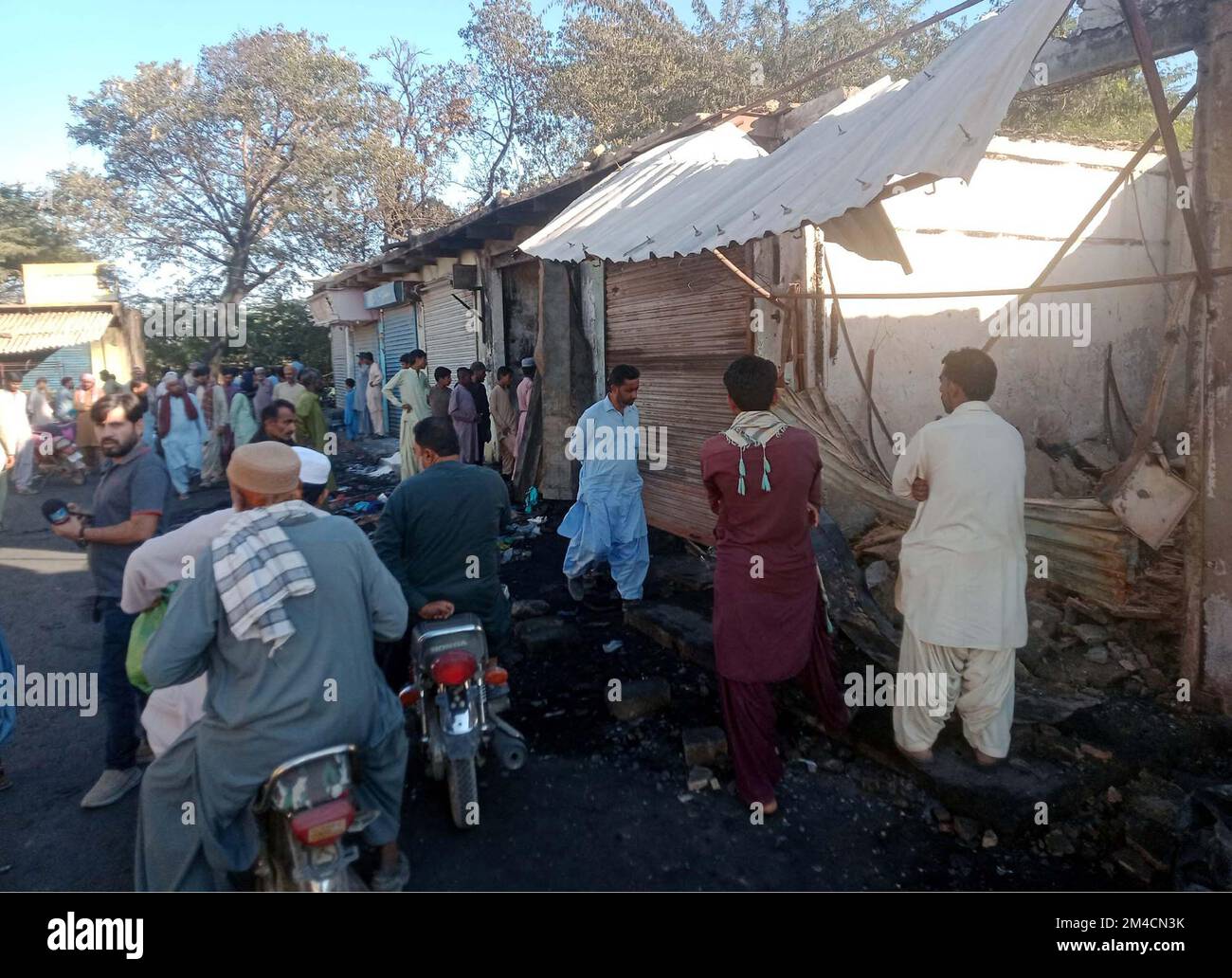 View of venue after a powerful gas explosion, at gas cylinder filling ...