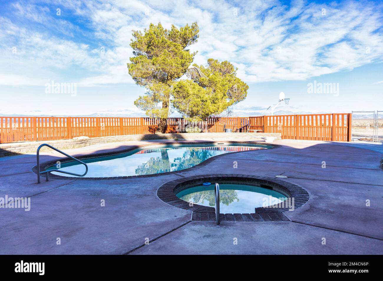 outdoor pool with nice views in desert Stock Photo - Alamy