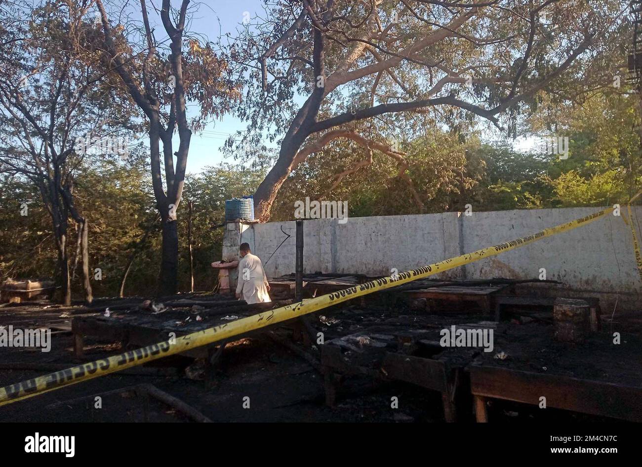 View of venue after a powerful gas explosion, at gas cylinder filling ...