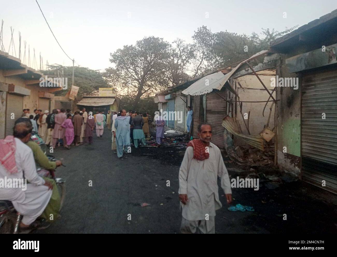 View of venue after a powerful gas explosion, at gas cylinder filling ...