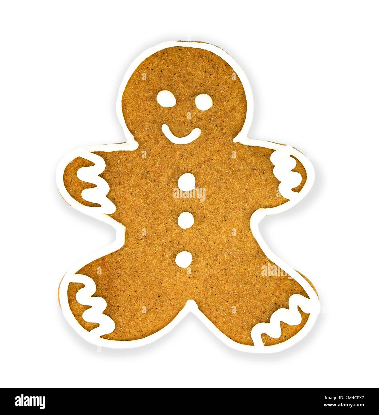Cute gingerbread man for your design. White icing. Isolated holiday ...