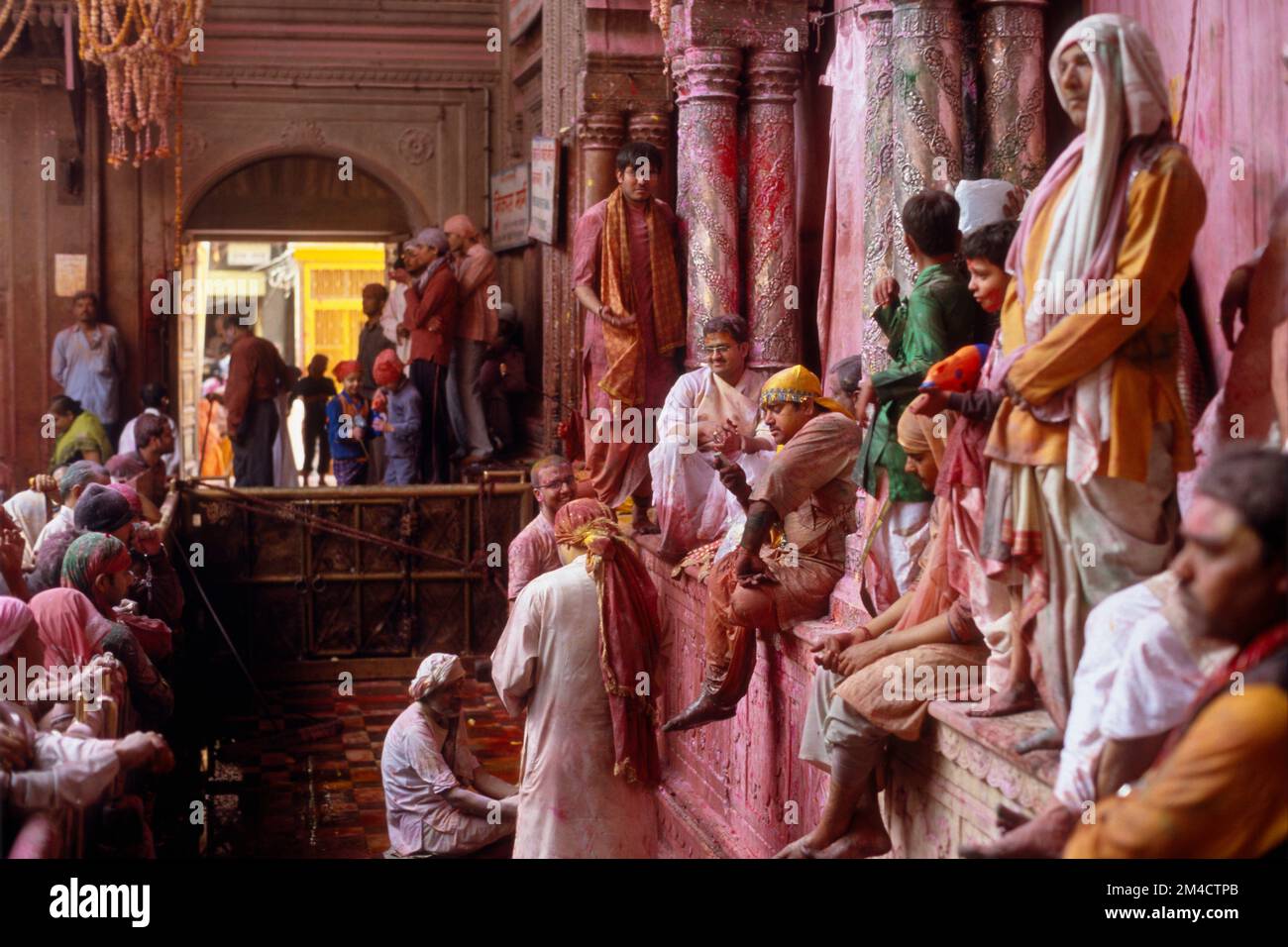 Bihari-Temple, one of the most crazy places during Holi-festival Stock ...