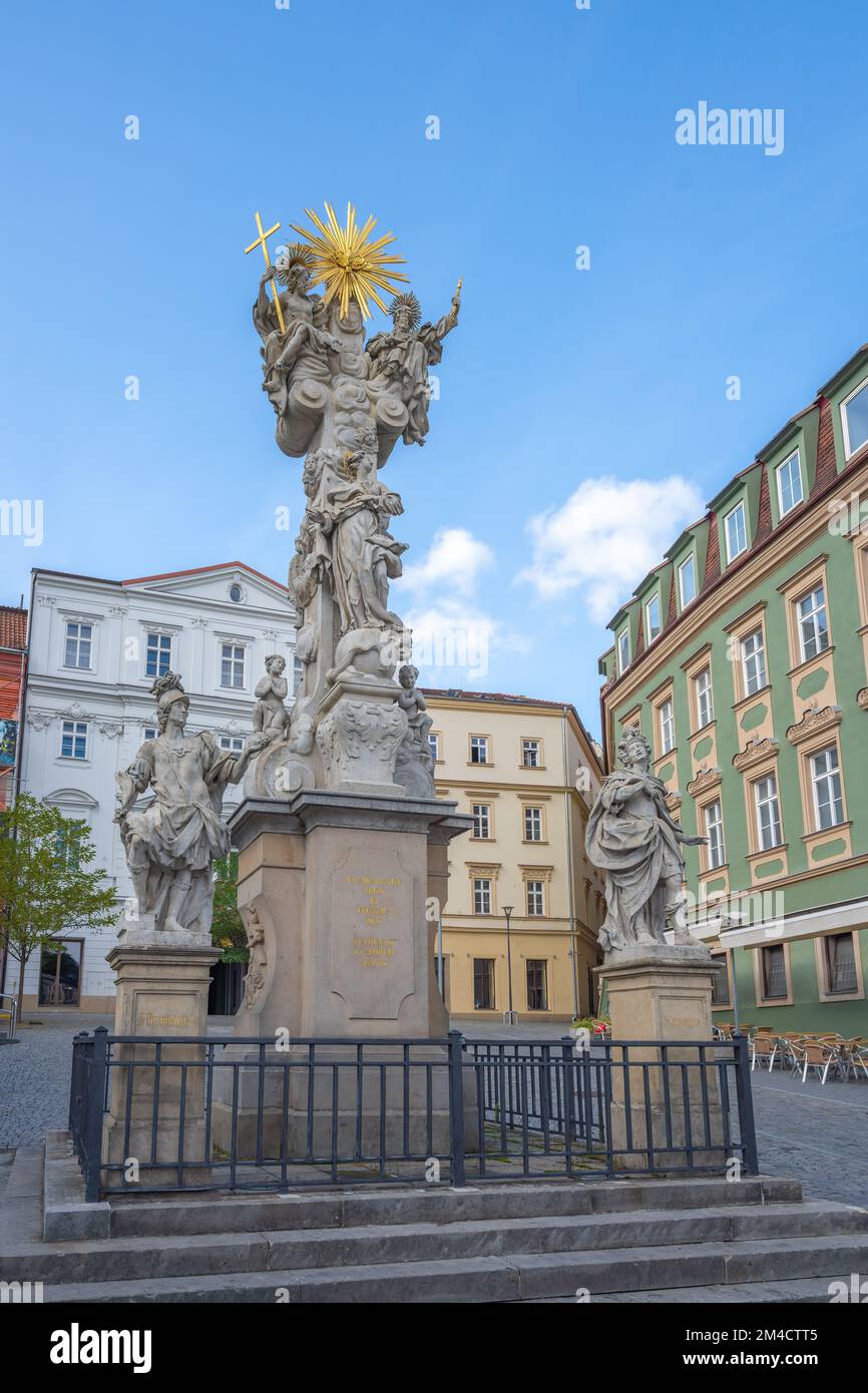 Holy Trinity Column at Cabbage Market Square (Zelny trh) - Brno, Czech ...