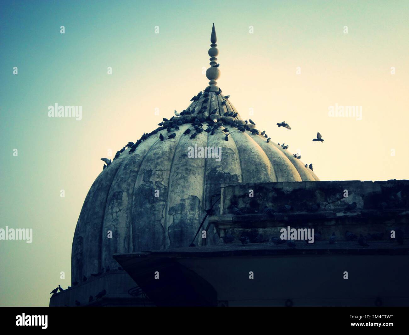 New Delhi, India - January Inside view of the Red Fort, ancient tower ...