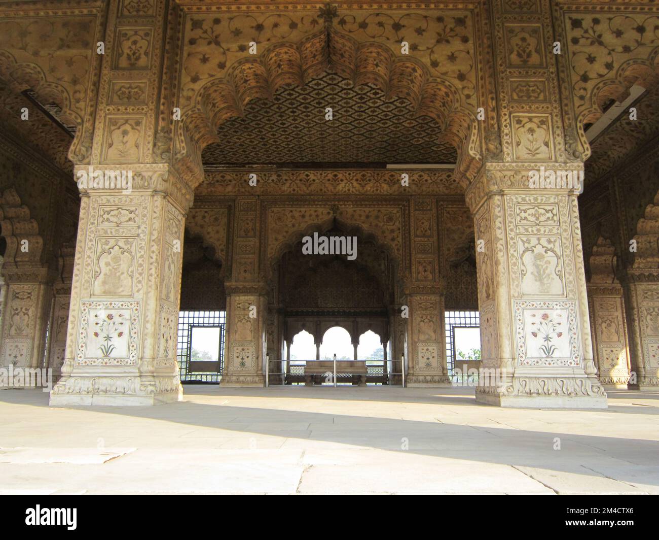 New Delhi, India - The details of intricate carvings around Rang Mahal ...