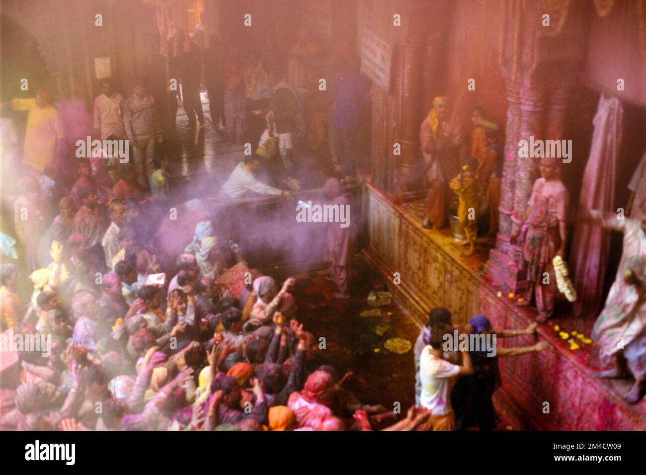 Bihari-Temple, one of the most crazy places during Holi-festival Stock ...