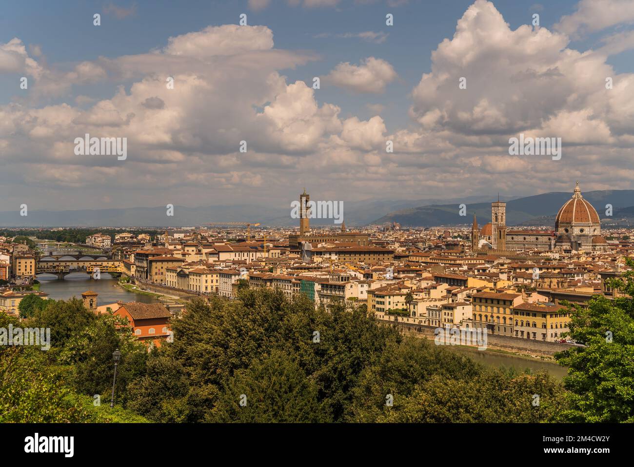 Landscape photo of famous view in Florence, Italy with the cathedral in ...