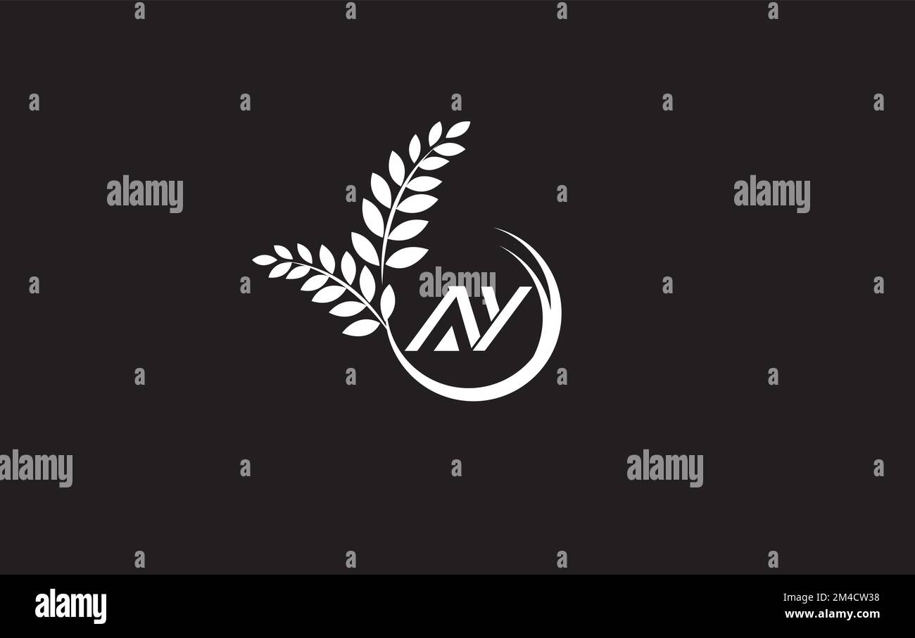 Laurel wreath green leaf logo and Vintage wheat logo design monogram ...
