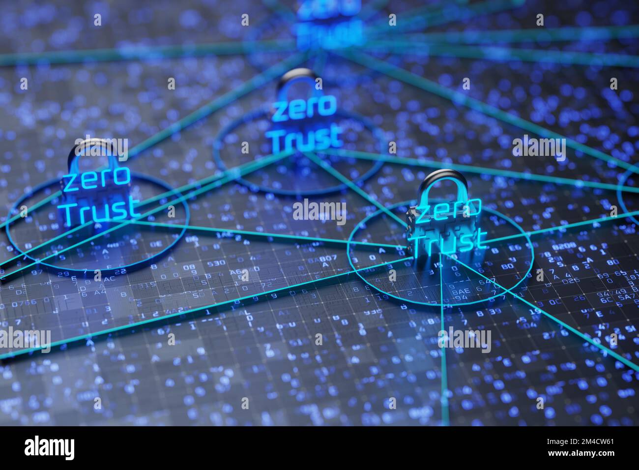 Network connection concept. Zero trust security model. Secure network ...