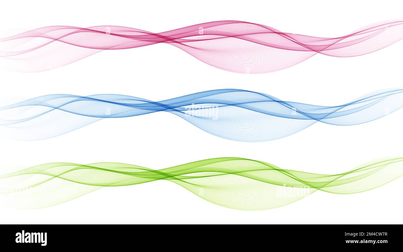Abstract color waves Set of three waves, colored abstract smoky waves ...