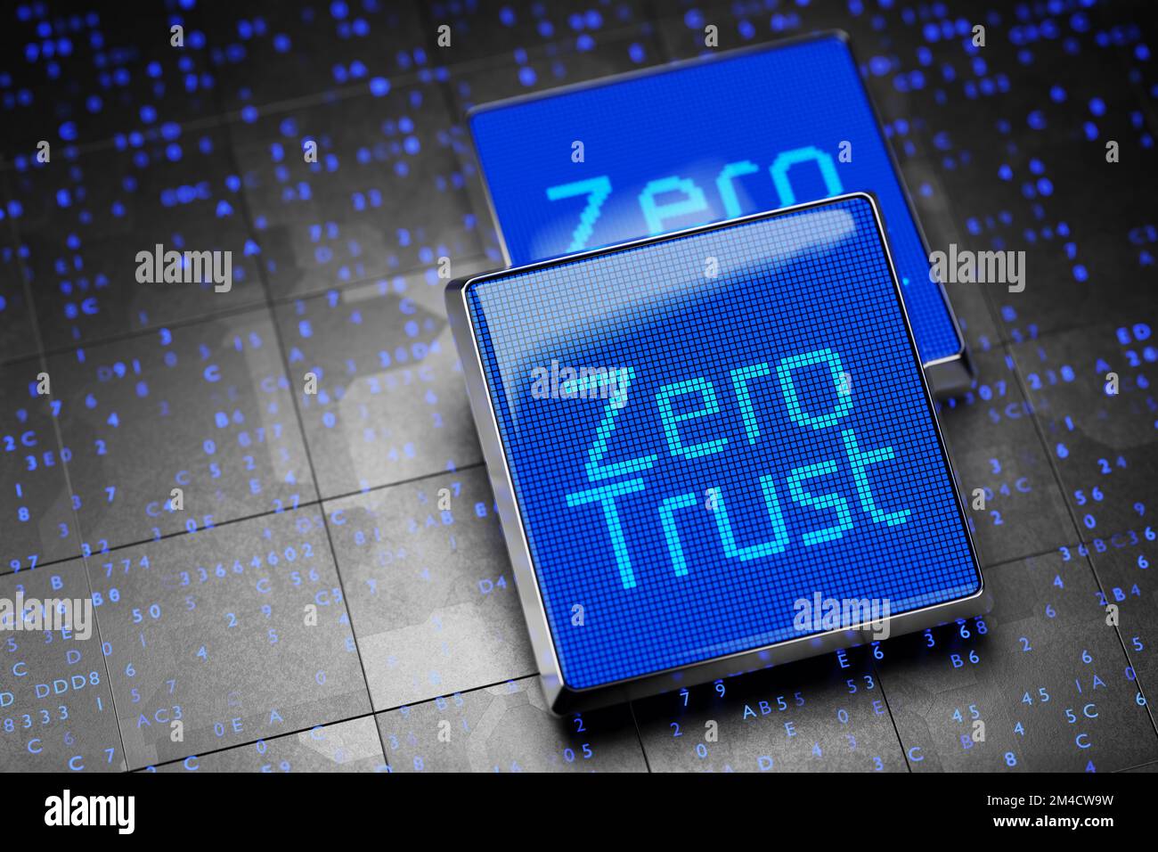 inscription zero trust on a monochrome LCD display. Network connection ... inscription zero trust on a monochrome LCD display. Network connection ...