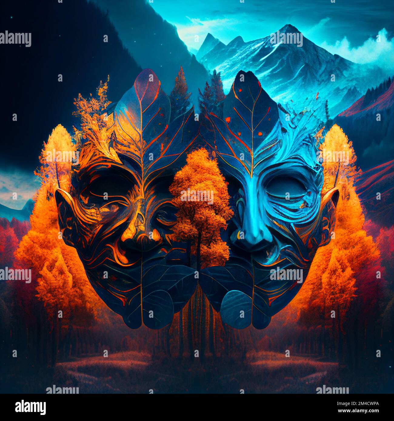 Masks of the Spirits, close to Nature and expressing identity Stock ...