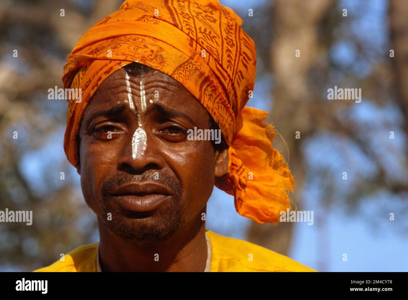 Portrait of a Haryana peasant on pilgrimage tour. Vrindaban , India ...