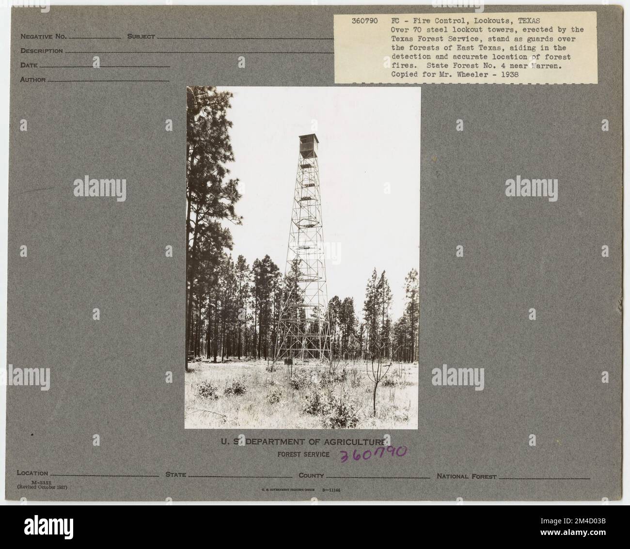 Fire Control: Lookouts - Texas. Photographs Relating to National ...