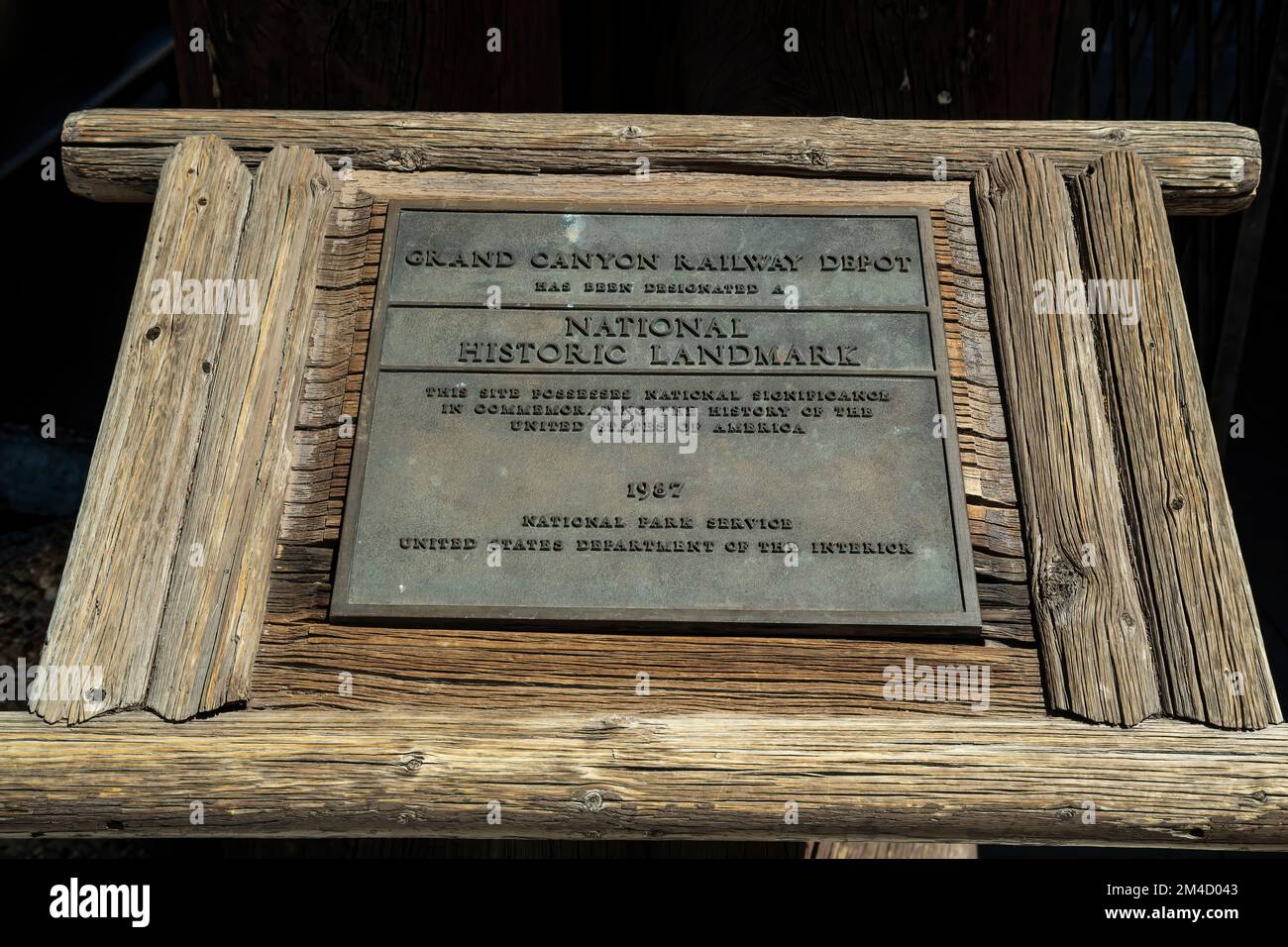 National Historic Landmark sign, Historic Grand Canyon Railway Depot ...
