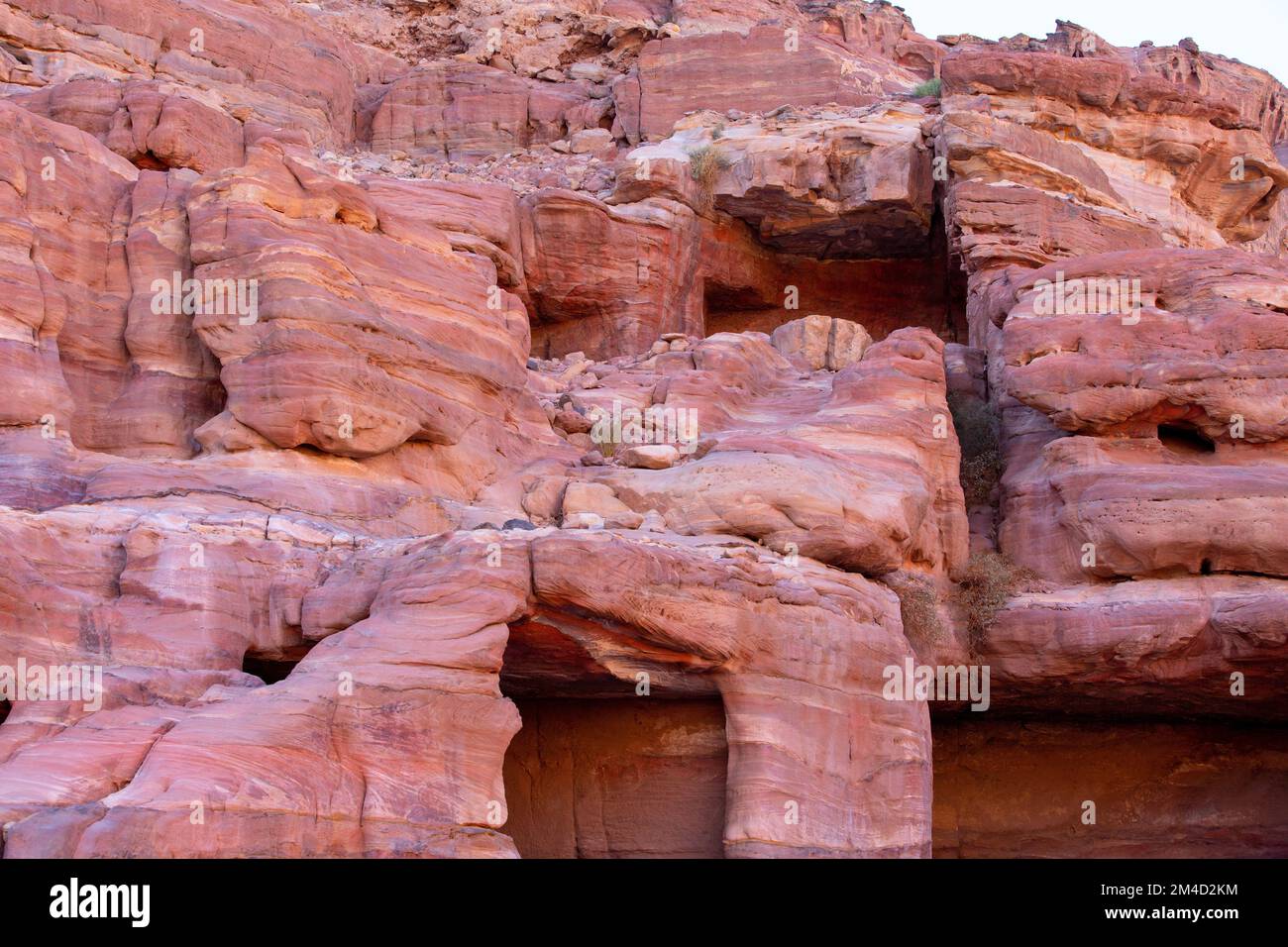 Sandstone rock caves formations in Petra, Jordan, UNESCO World Heritage ...