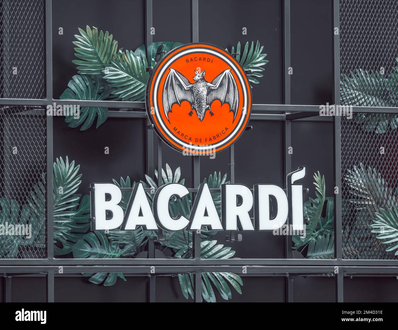 Bucharest, Romania -September 2022: Bacardi spirits drink companie logo ...