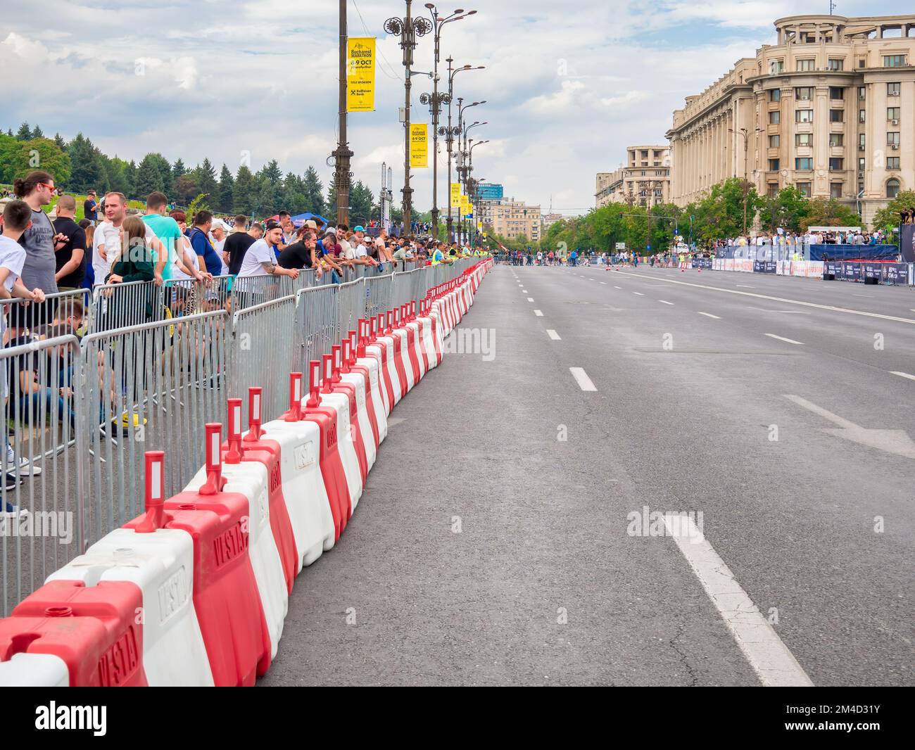 Bucharest, Romania -September 2022: Spectators behind the security ...