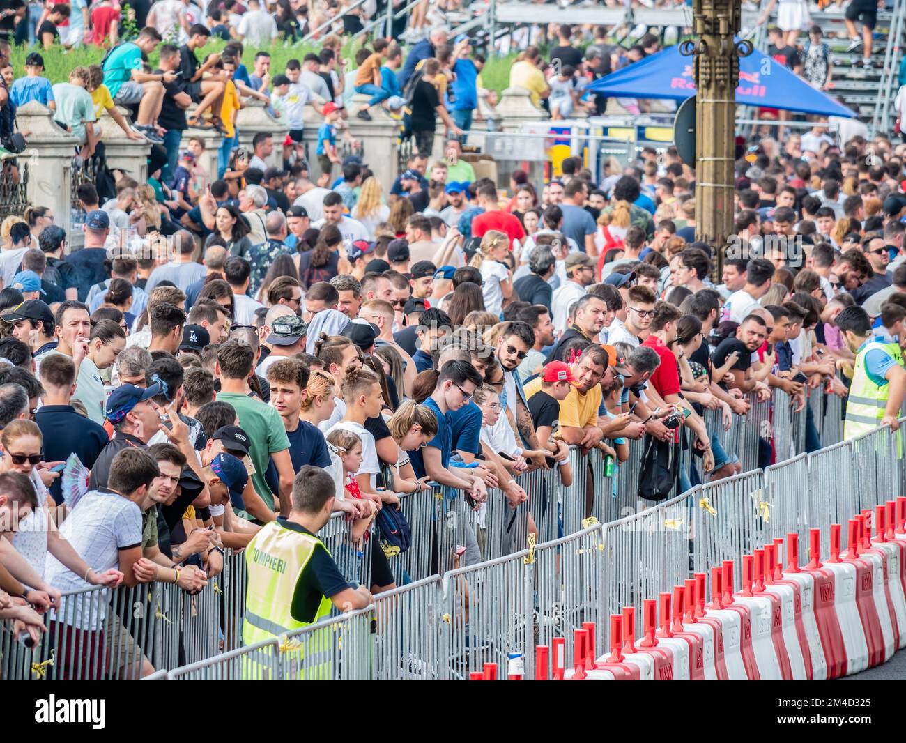 Bucharest, Romania -September 2022: Spectators behind the security ...