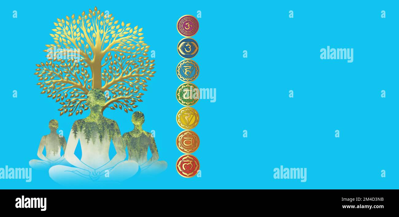 Chakra symbols and sacred geometry symbols isolated on color background ...