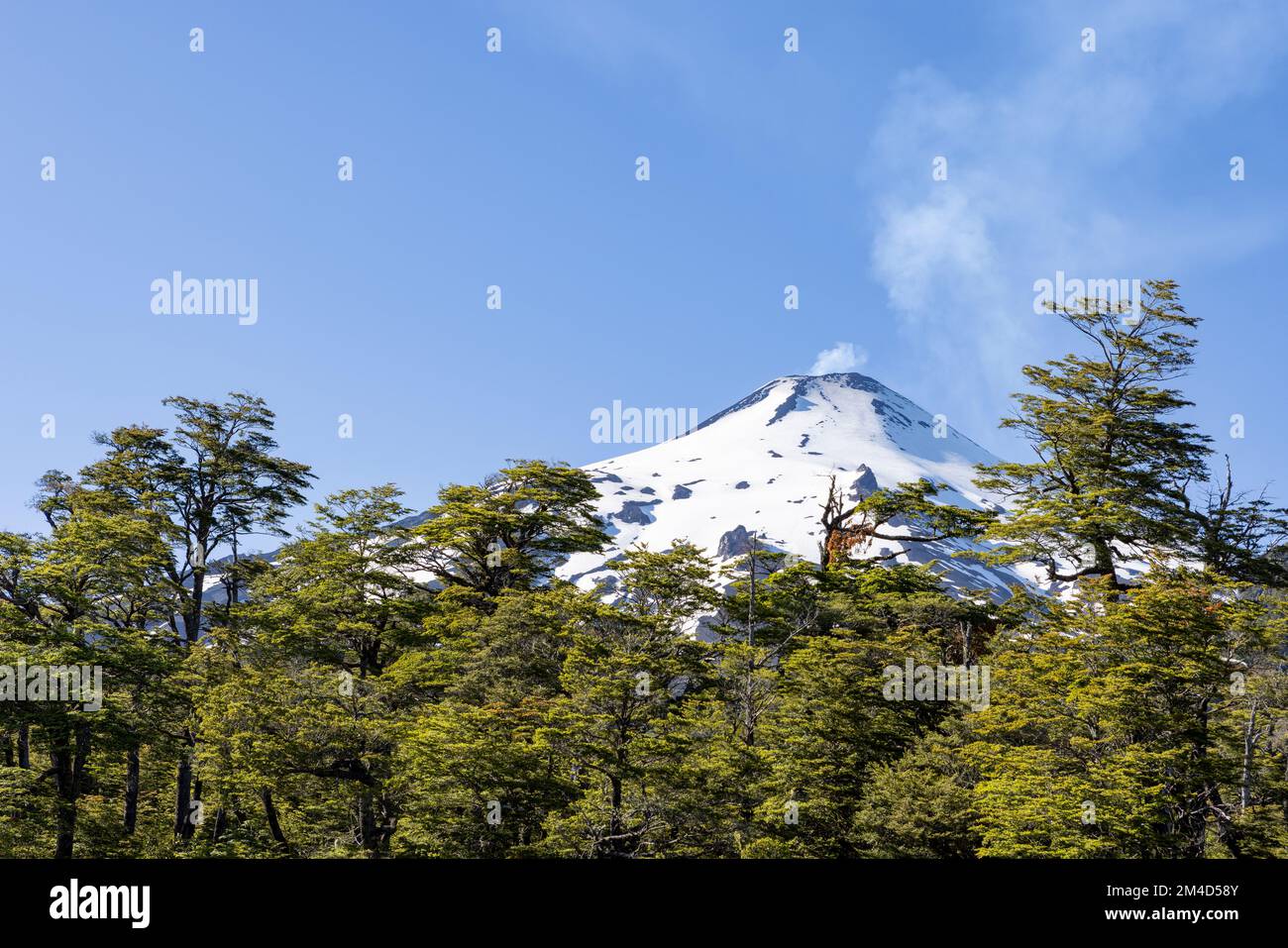 Villarrica volcano with fumaroles; Pucon, Chile Stock Photo - Alamy