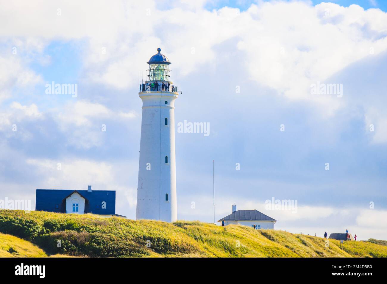 An old white lighthouse in Frederikshavn, hritshals, Denmark build ...
