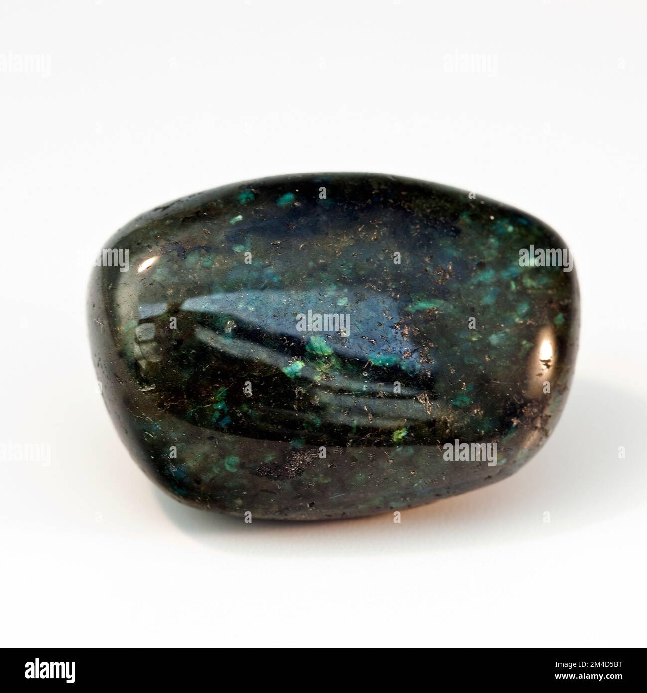 Macro shot a close up colour photograph of a polished 'Galaxite' a semi ...