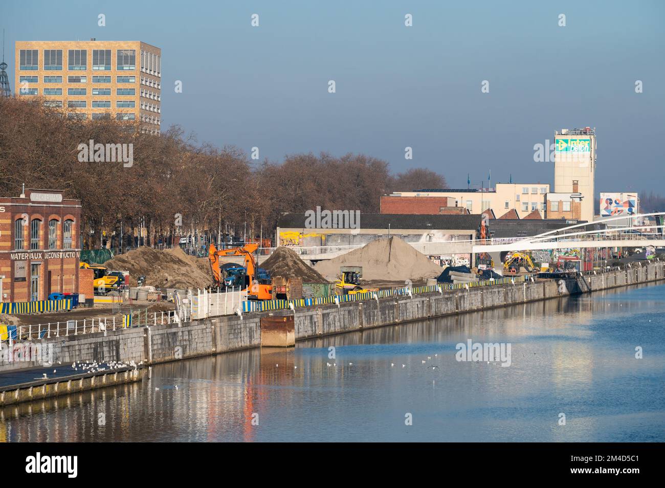 Molenbeek, Brussels Capital Region, Belgium - 12 17 2022 - Industrial ...