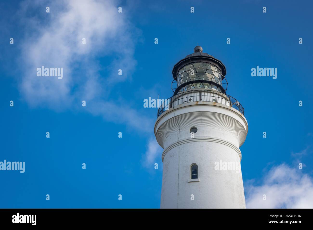 An old white lighthouse in Frederikshavn, hritshals, Denmark build ...
