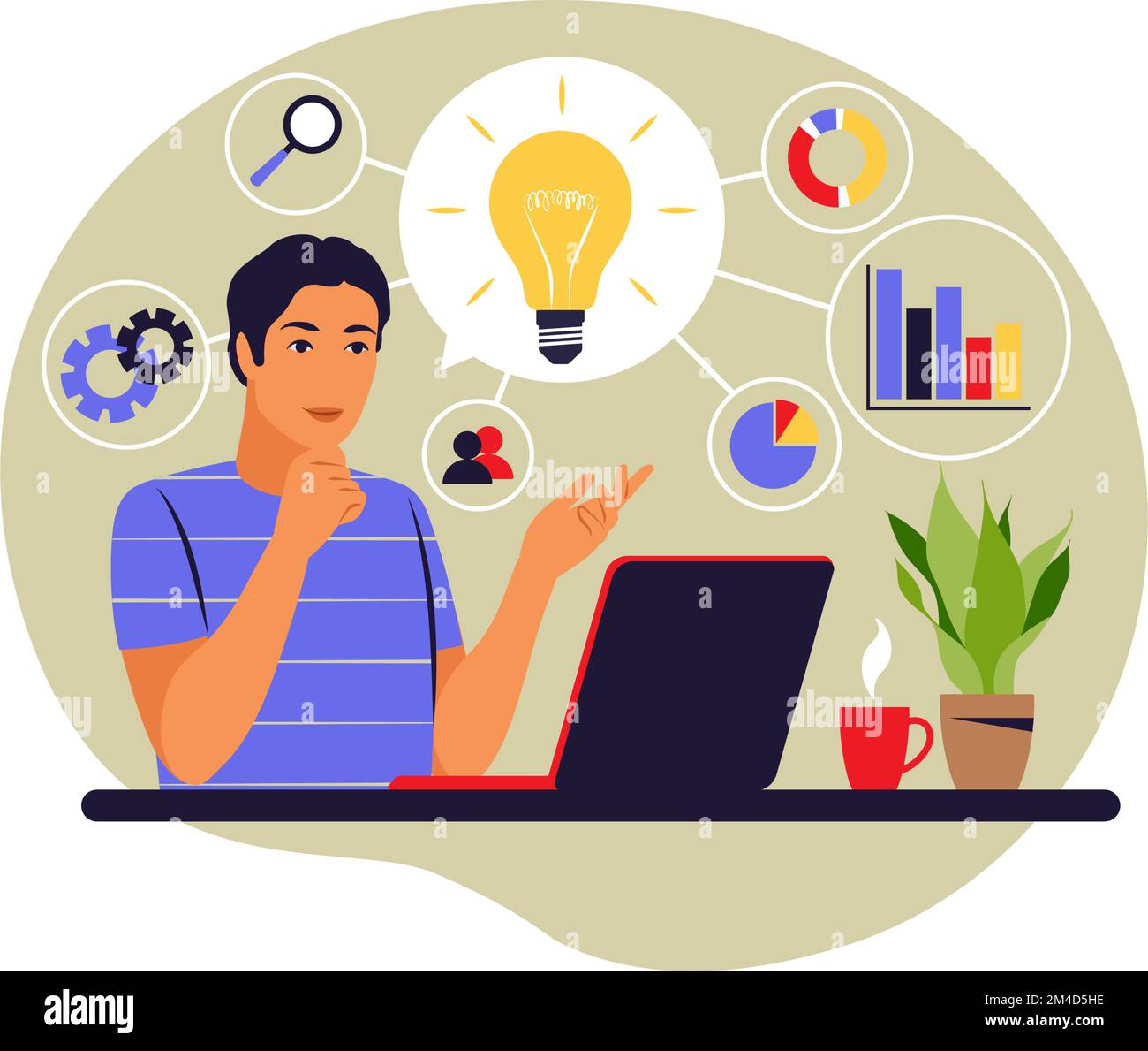 Mind map concept. Business idea generation. Plan development ...