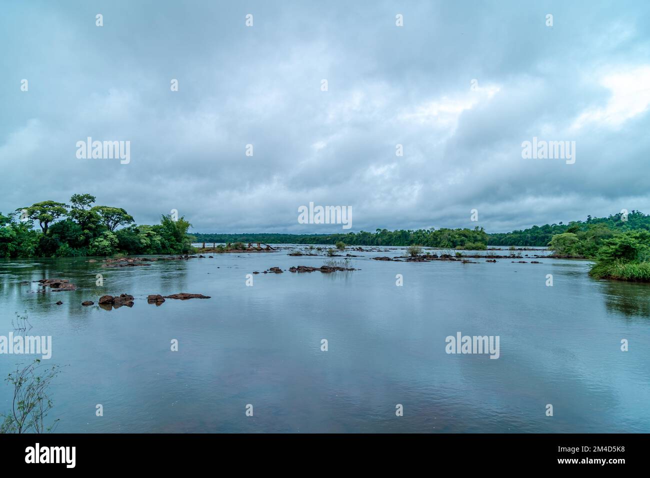 Iguazu Falls on the border of Brazil and Argentina in South America ...