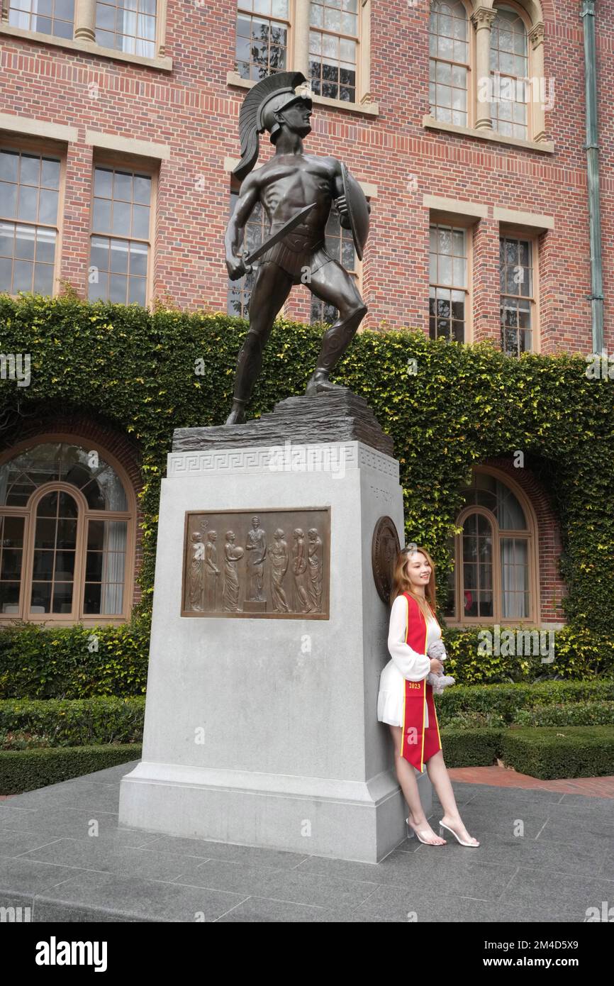 A University of Southern California female 2023 graduate poses with ...